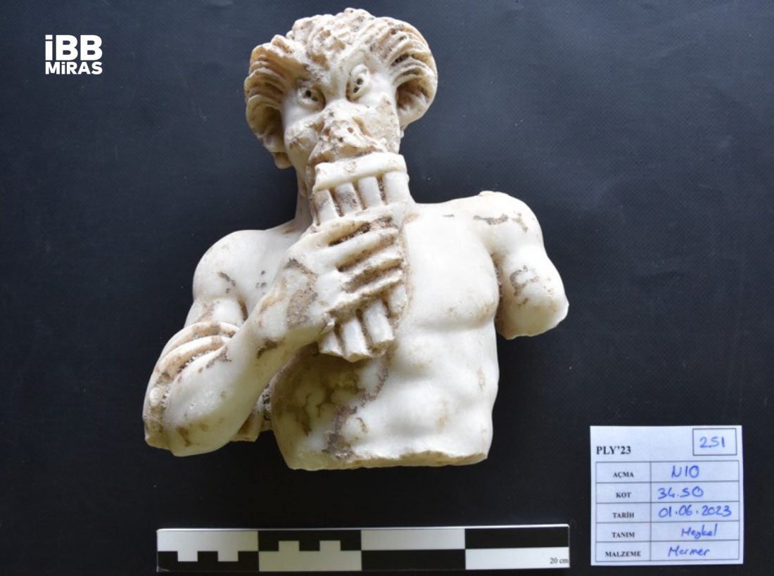 A 1700-year-old statue of Pan unearthed during the excavations at ...