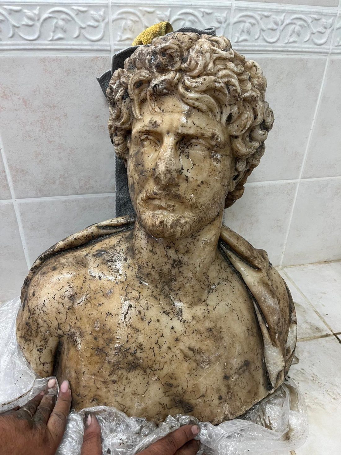 Well-preserved bust unearthed during excavations at Prusias Ad Hypium Ancient Theater ...