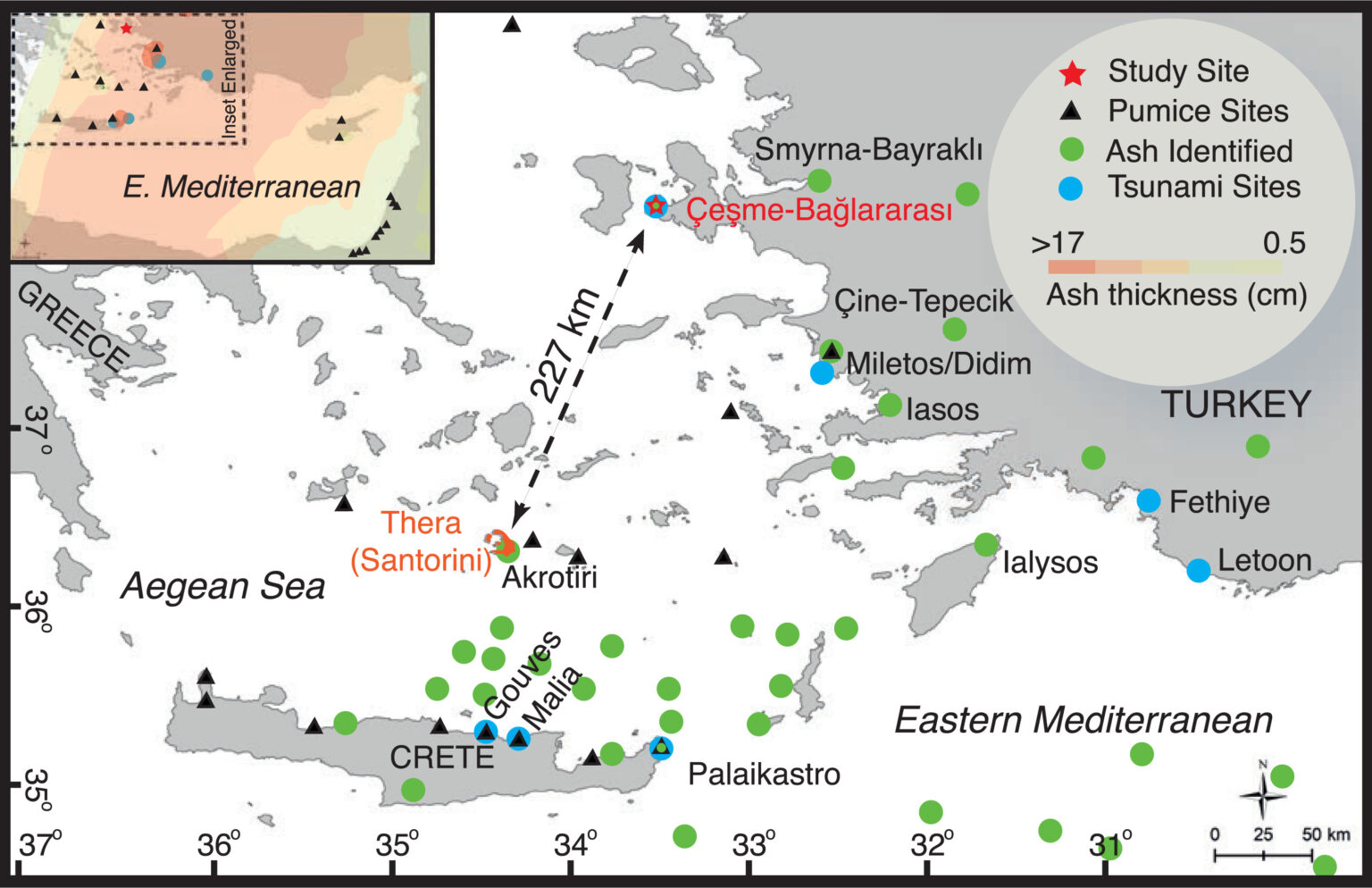 Traces of the Santorini Volcano Eruption and Tsunami Victims Found on ...